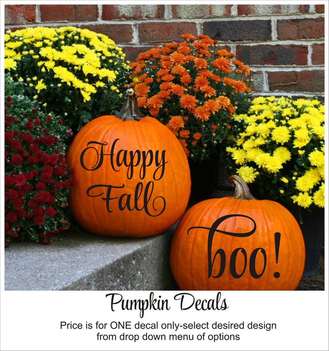 Pumpkin Decals Happy Fall Decal Boo Decal Vinyl Decals - Etsy