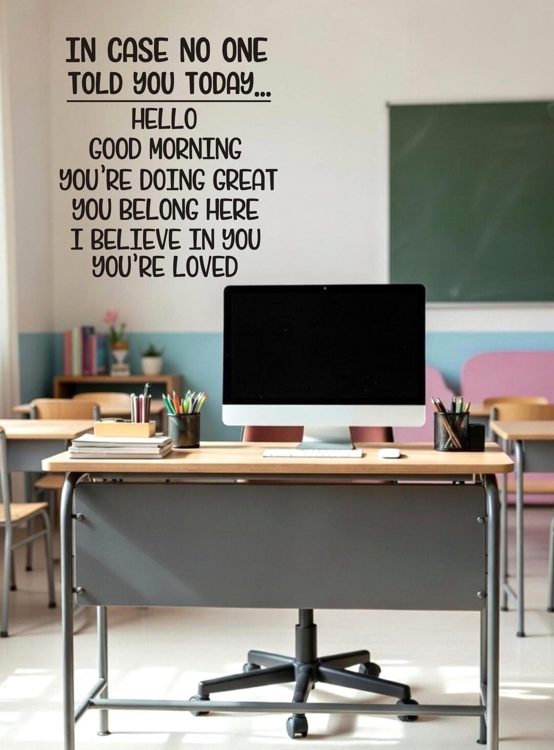Classroom Affirmation Vinyl Decal – Hello Good Morning, You Belong Here ...