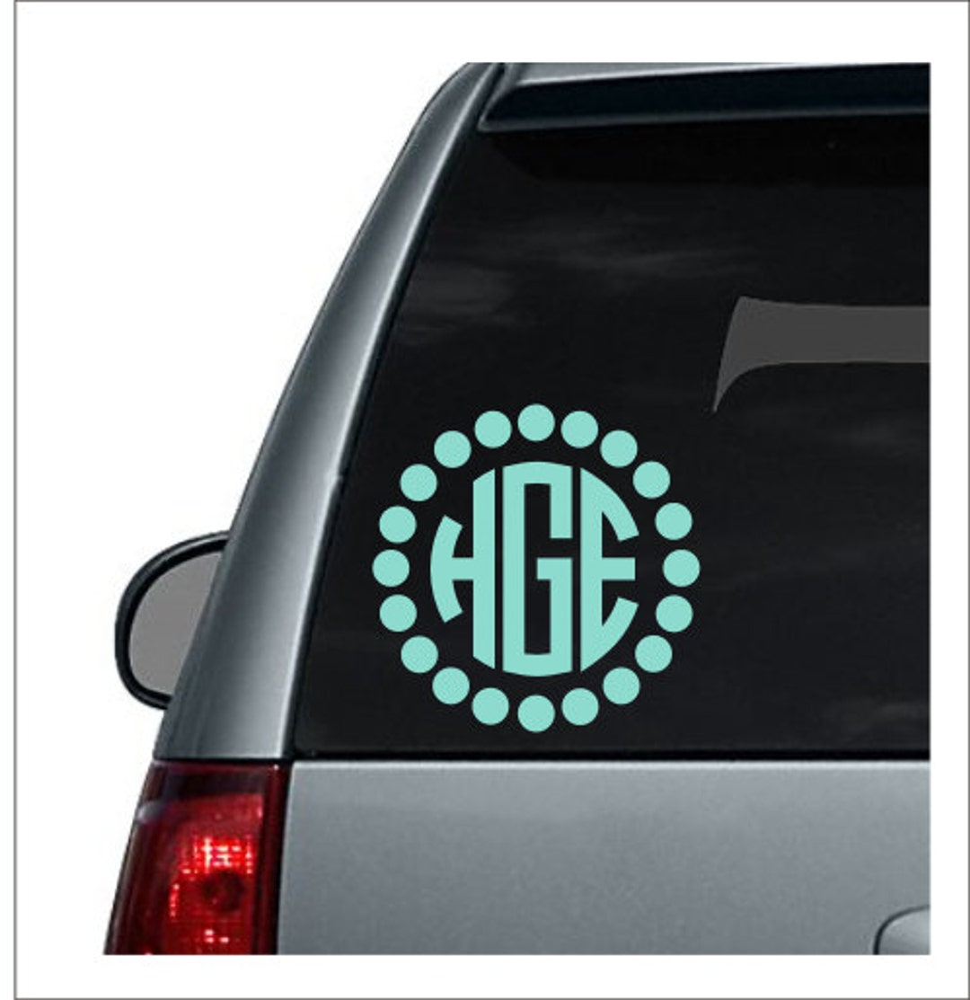 Large Dot Circle Monogram Car Monogram Decal Car Decal for Woman ...