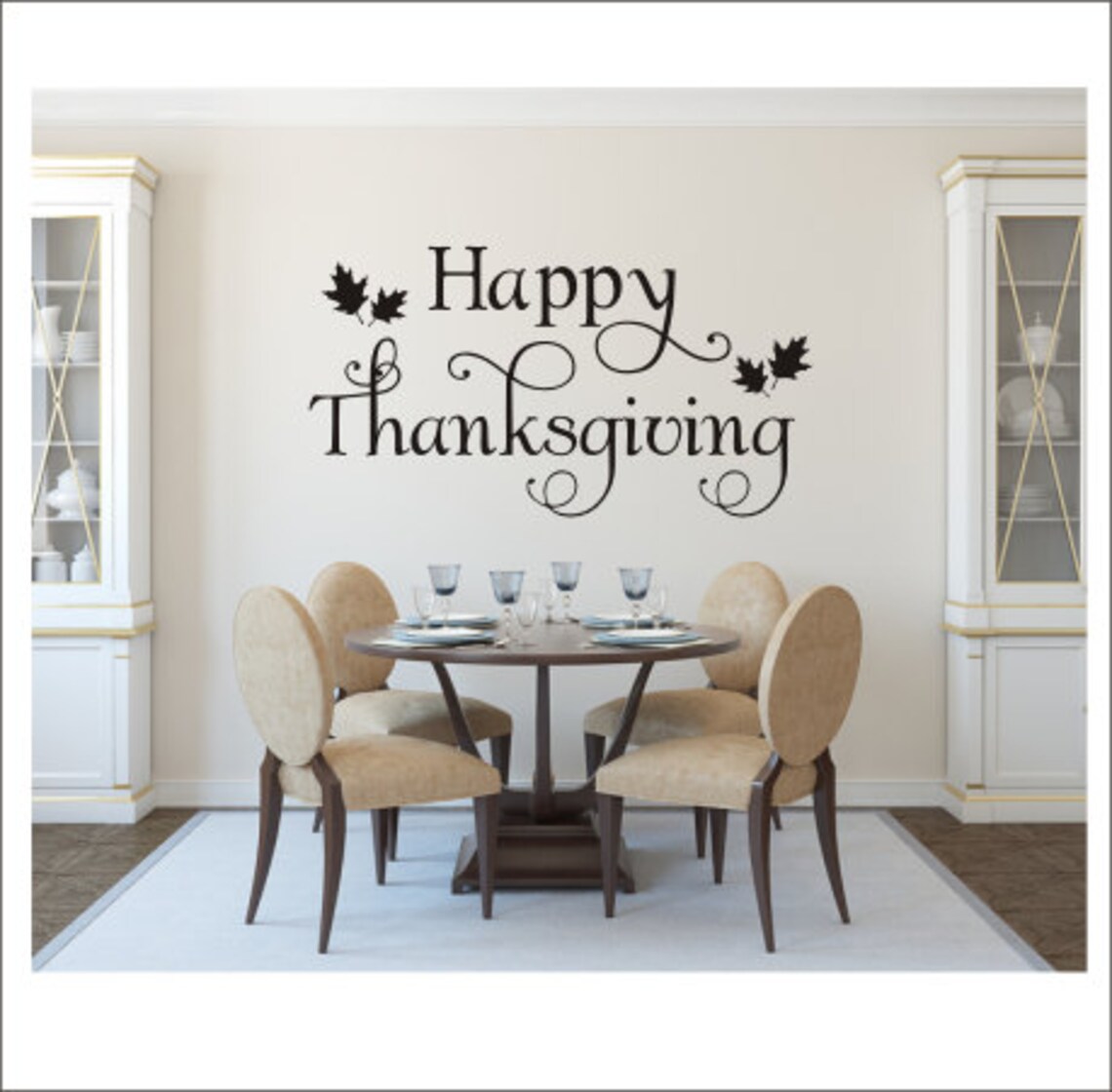 Happy Thanksgiving Decal Wall Decal Vinyl Wall Decal Vinyl - Etsy