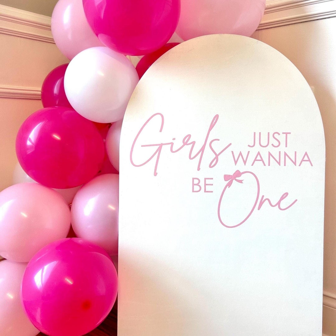 Girls Just Wanna Be One Decal for Backdrop Sign Coquette Bow Decal ...