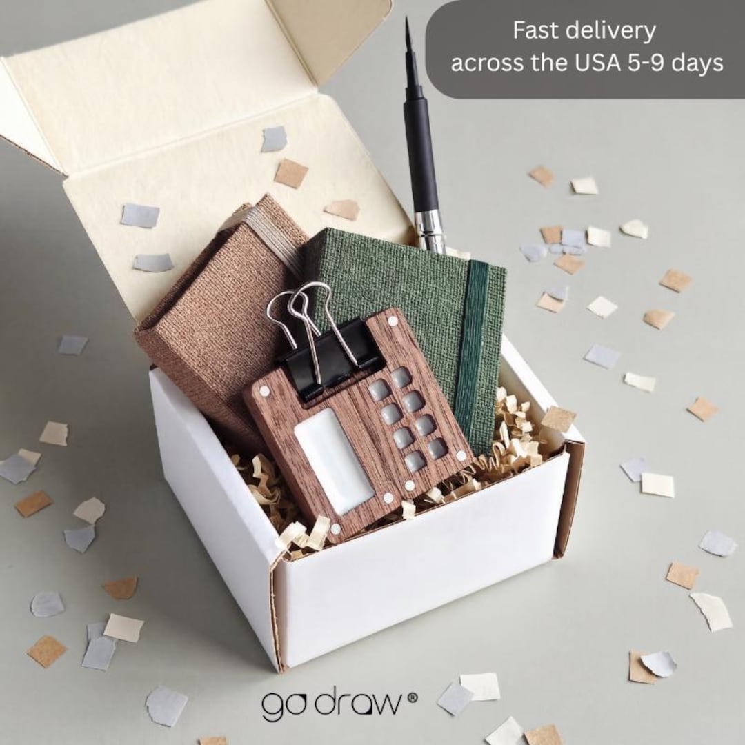 GO DRAW Painting Set: Walnut Palette, Watercolor Sketchbooks & Folding ...