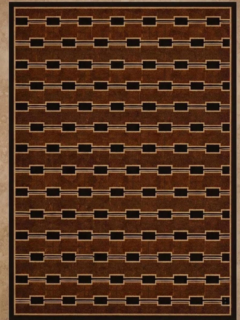 Hand Tufted Wool Area Rug: Geometric Brown Mid Century Living Room ...