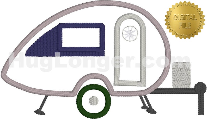 Applique Tiny Tab Style Camper HL2377 - Etsy