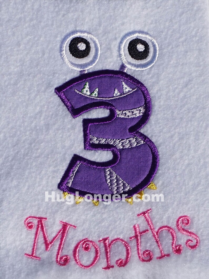 Applique Monster Three Embroidery File HL1076 - Etsy