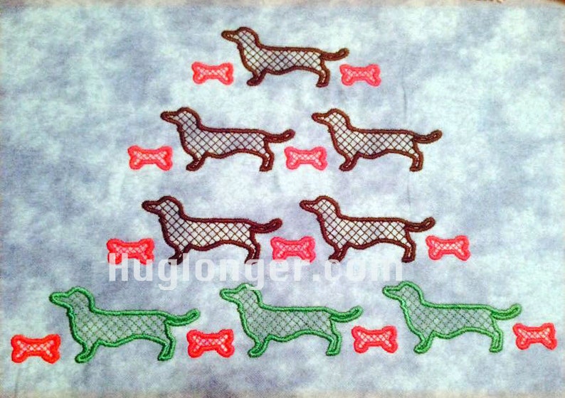 Dachshund Border Embroidery File - Etsy