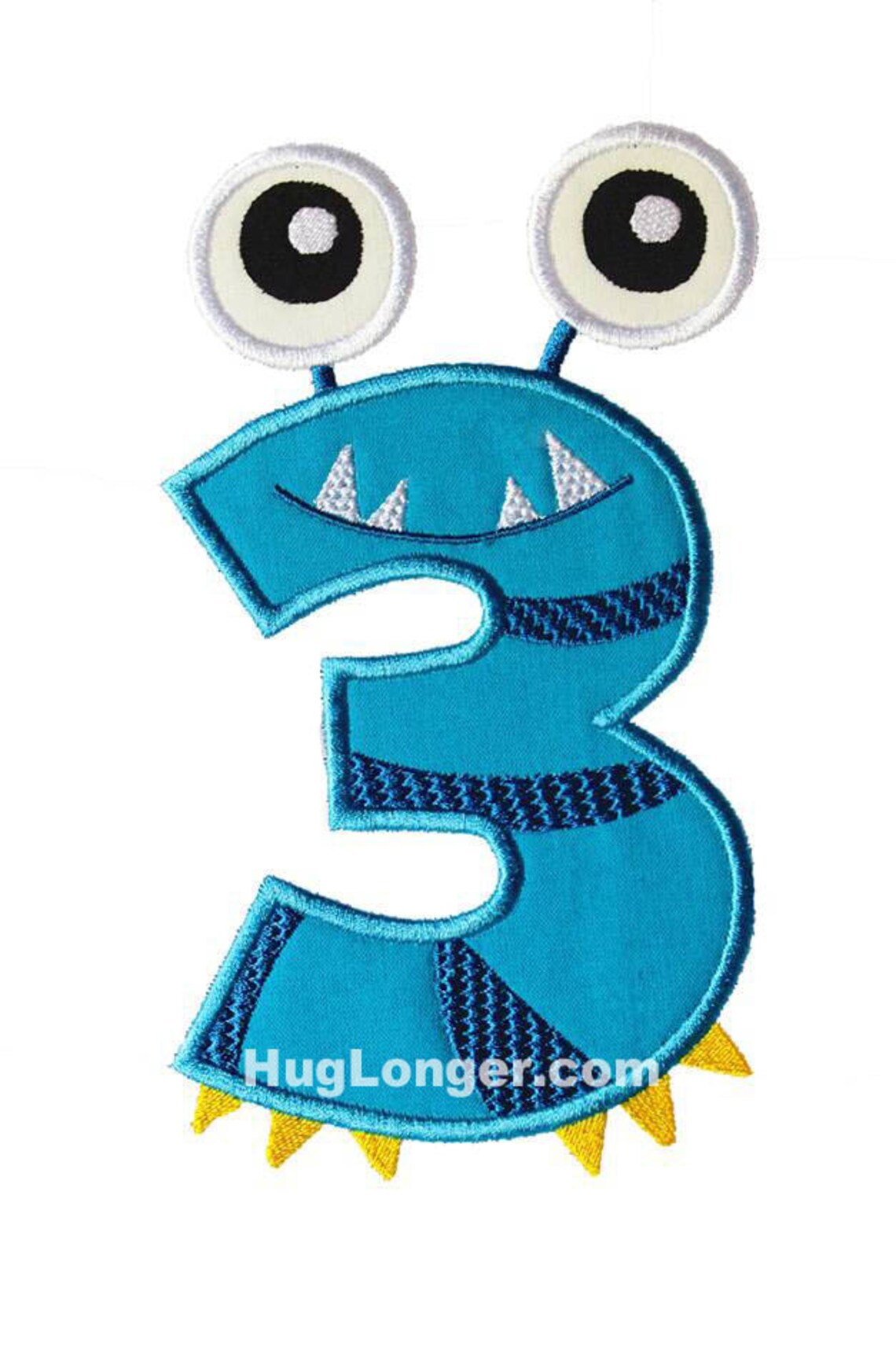 Applique Monster Three Embroidery File HL1076 - Etsy