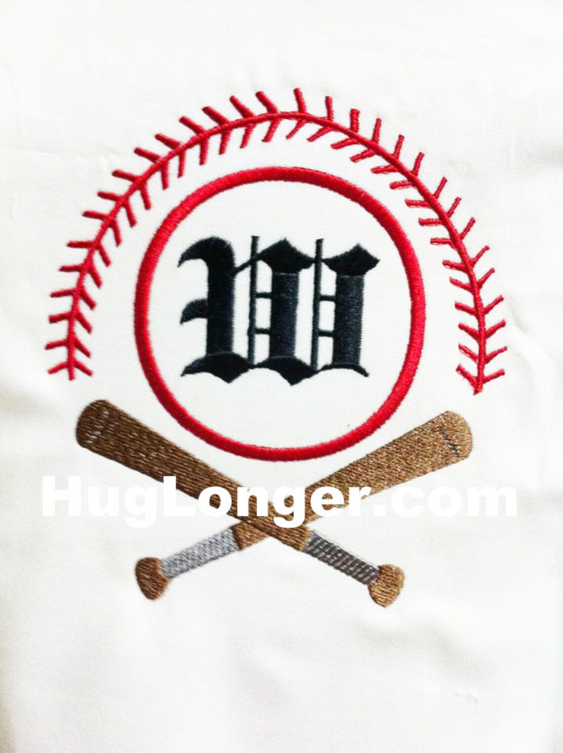 Embroidered Baseball Bat Monogram Frame HL2052 Embroidery File | Etsy