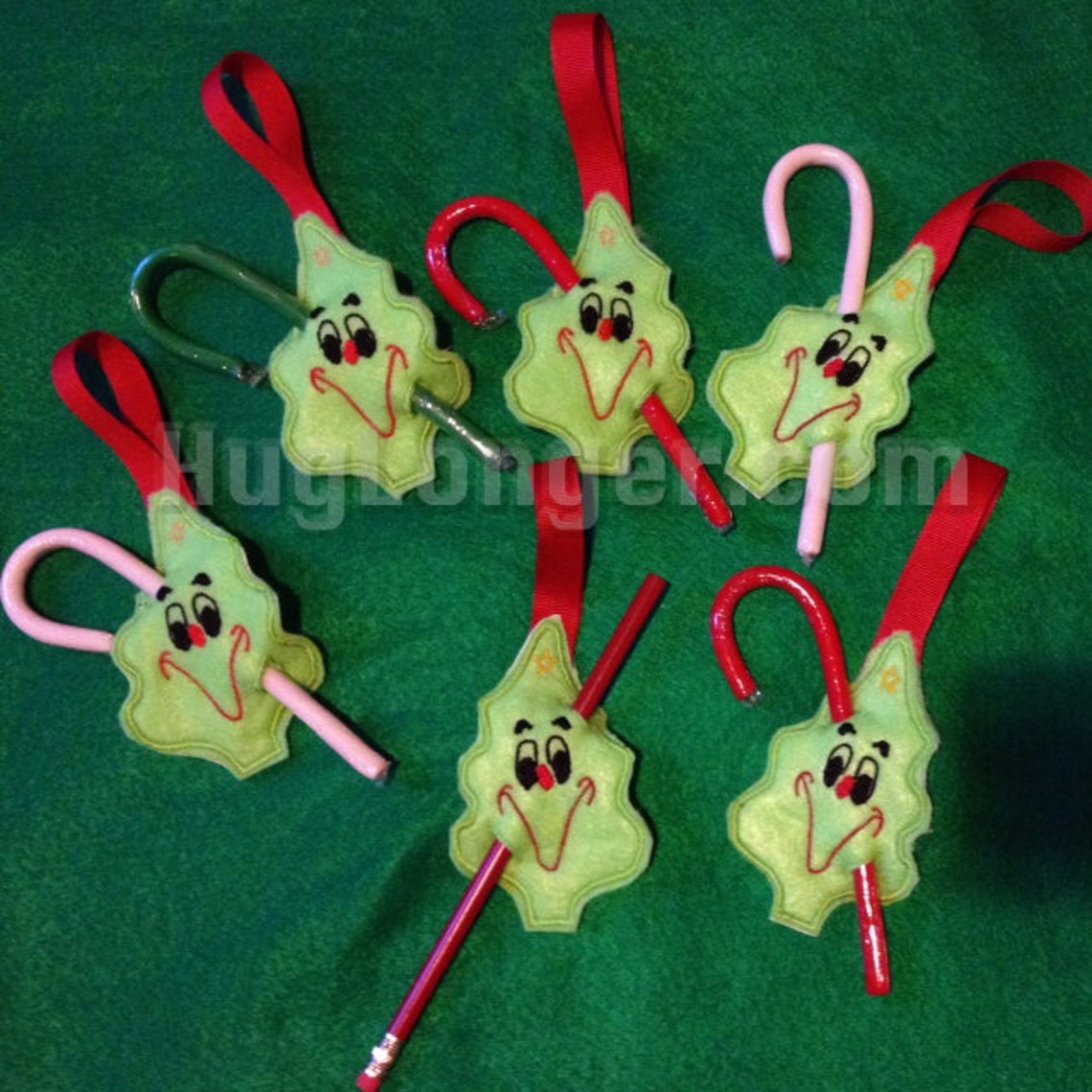 Christmas Tree Candy Cane or Pencil Holder Onament in the Hoop Digital ...