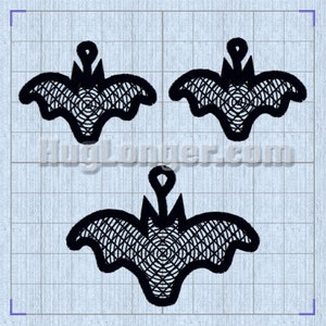 Free Standing Lace in the Hoop Bat Jewelry Pattern - Etsy