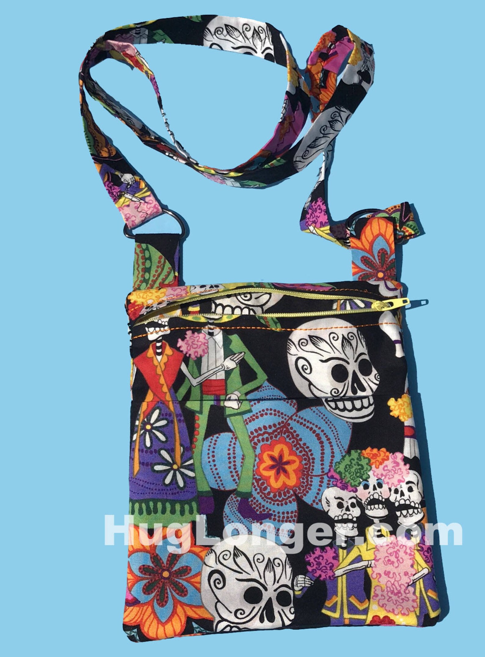 ITH Zippered Messenger Style Bag HL2059 Embroidery File - Etsy