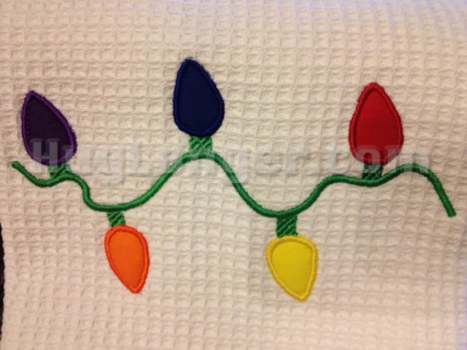 Christmas Lights Applique Embroidery Digital Design Files | Etsy