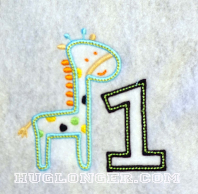 Applique One and Giraffe Embroidery File - Etsy