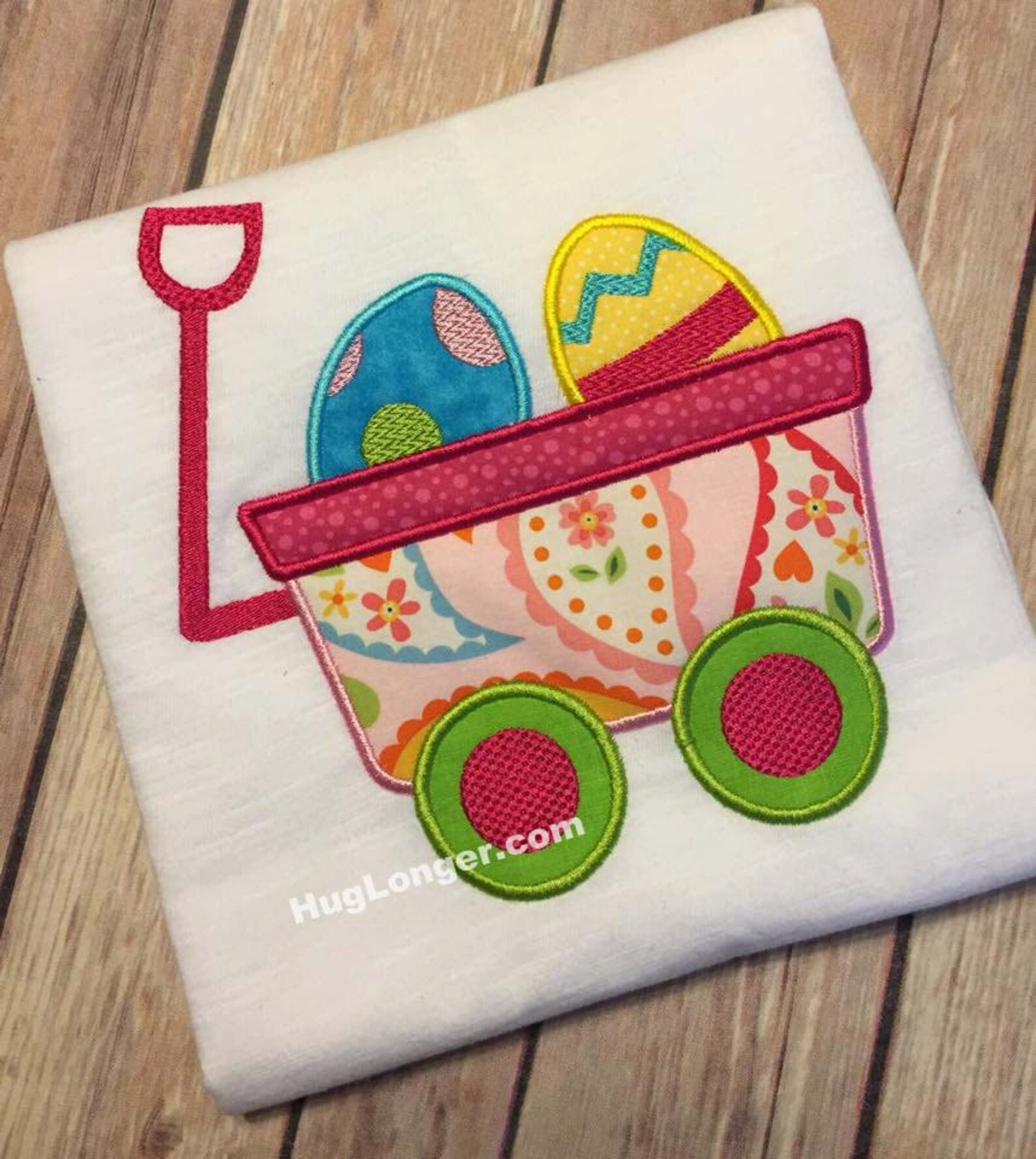 Applique Easter Wagon Embroidery File Boy Girl Design - Etsy
