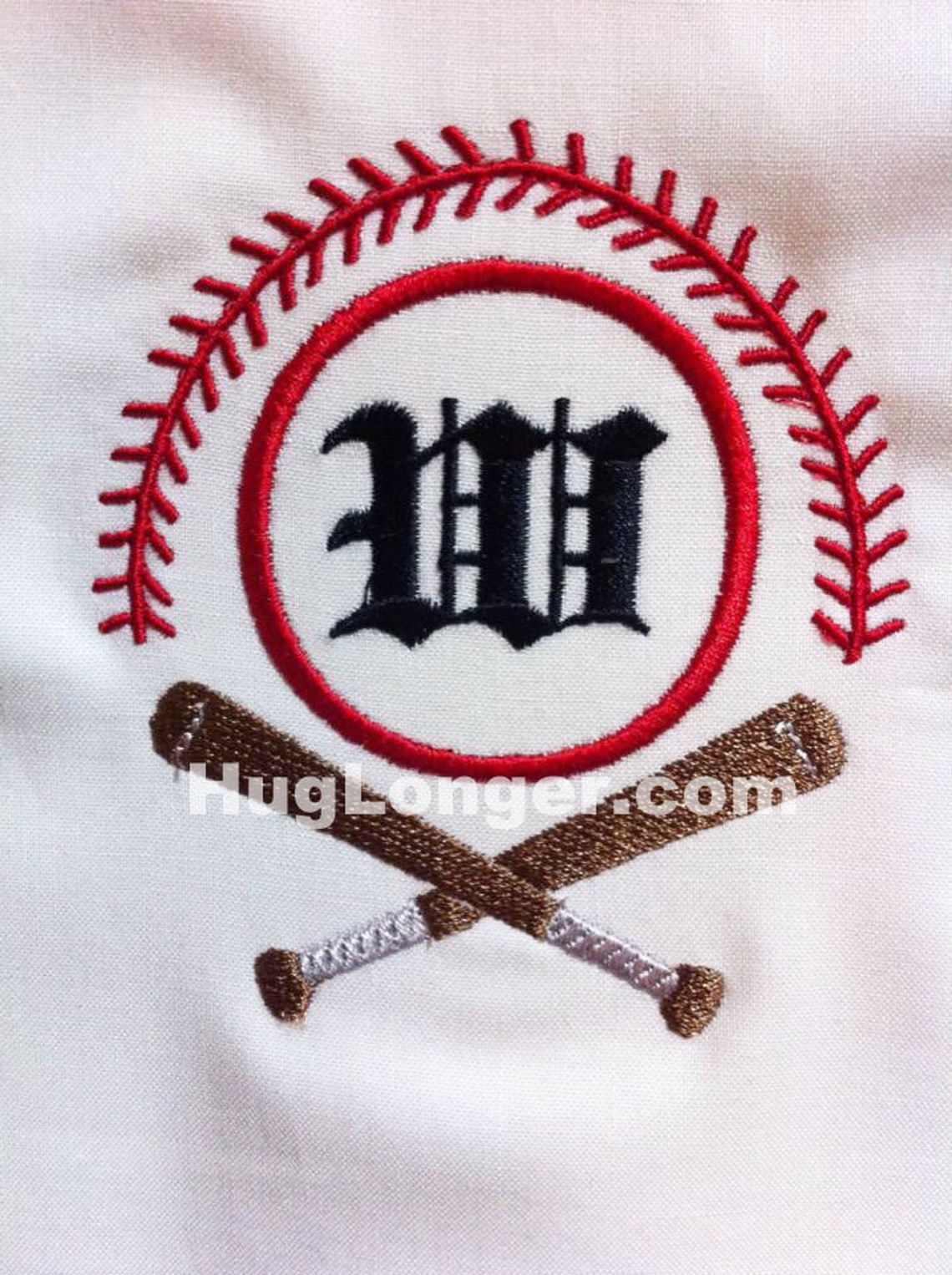 Embroidered Baseball Bat Monogram Frame HL2052 Embroidery File - Etsy