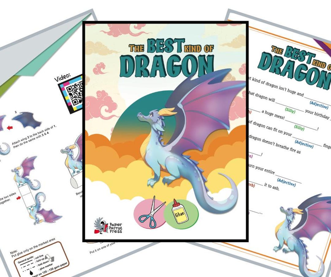 Dragon Story and Craft: Perch on Your Finger Model for Kids (digital ...