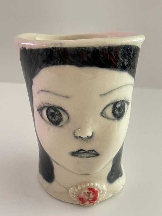 Handmade Porcelain Face Cup - Etsy