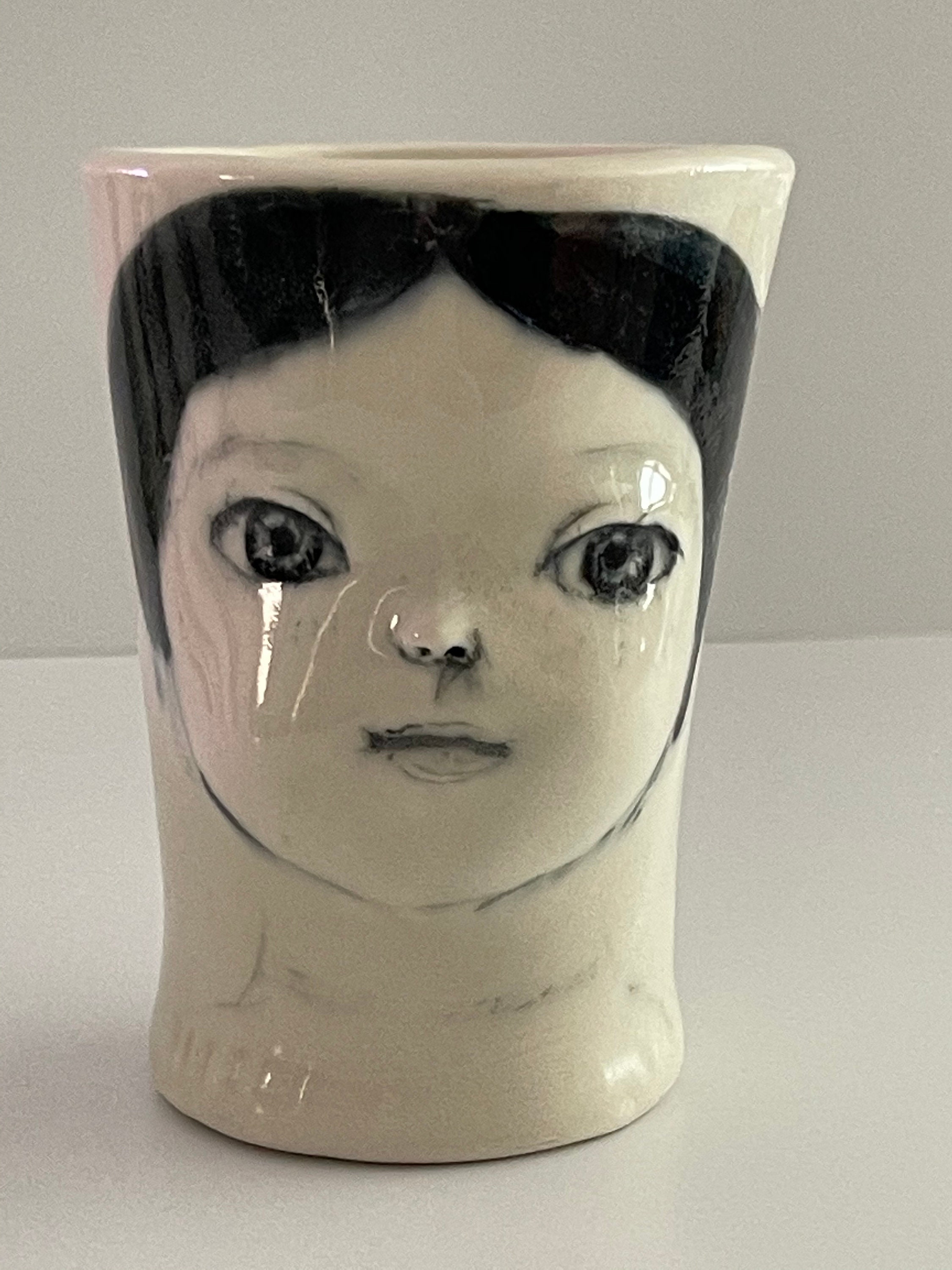 Handmade Porcelain Face Cup - Etsy
