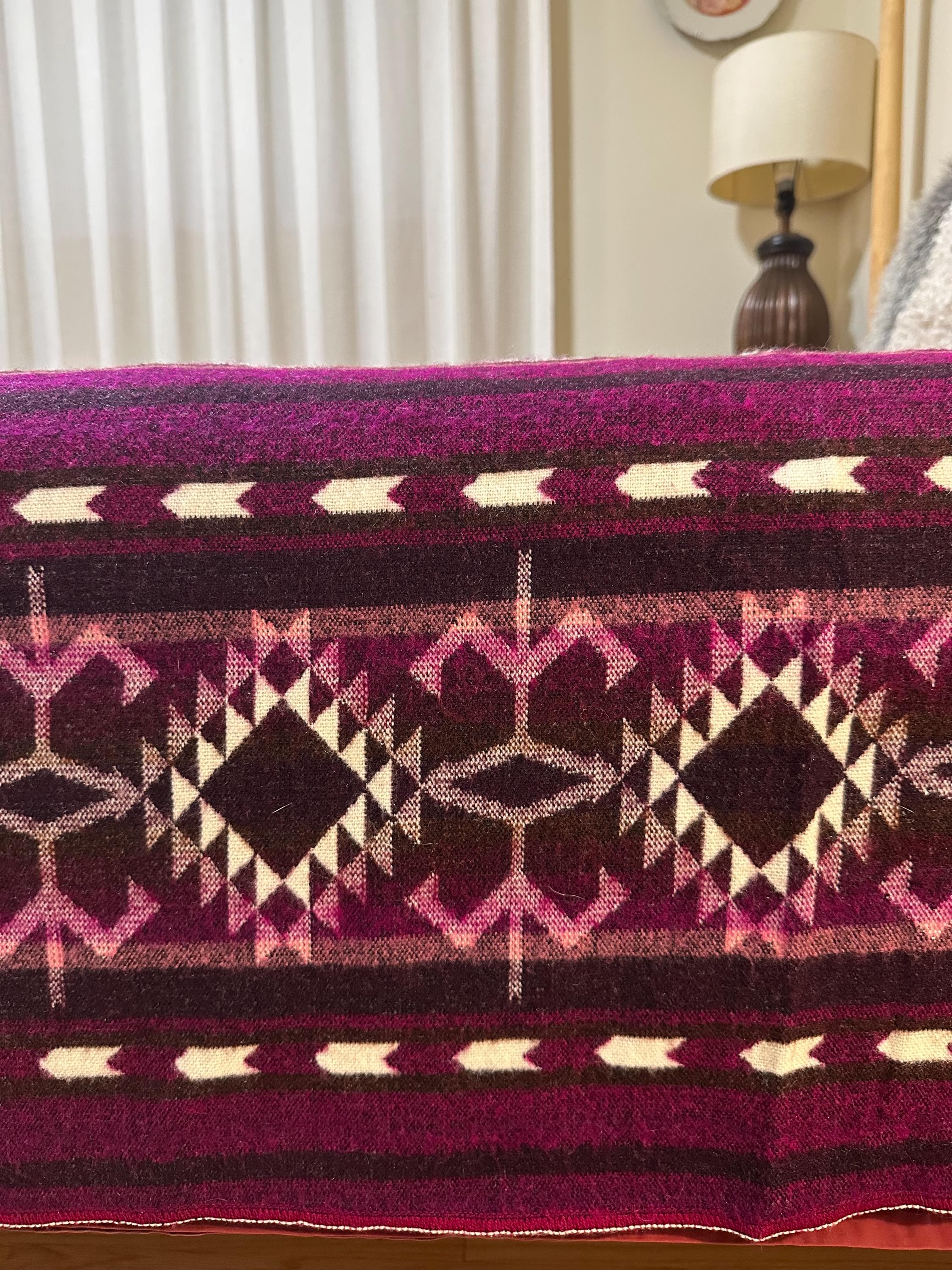 Ecuadorian Alpaca Wool Throw Queen Blanket Hand Woven Geometric Tribal ...