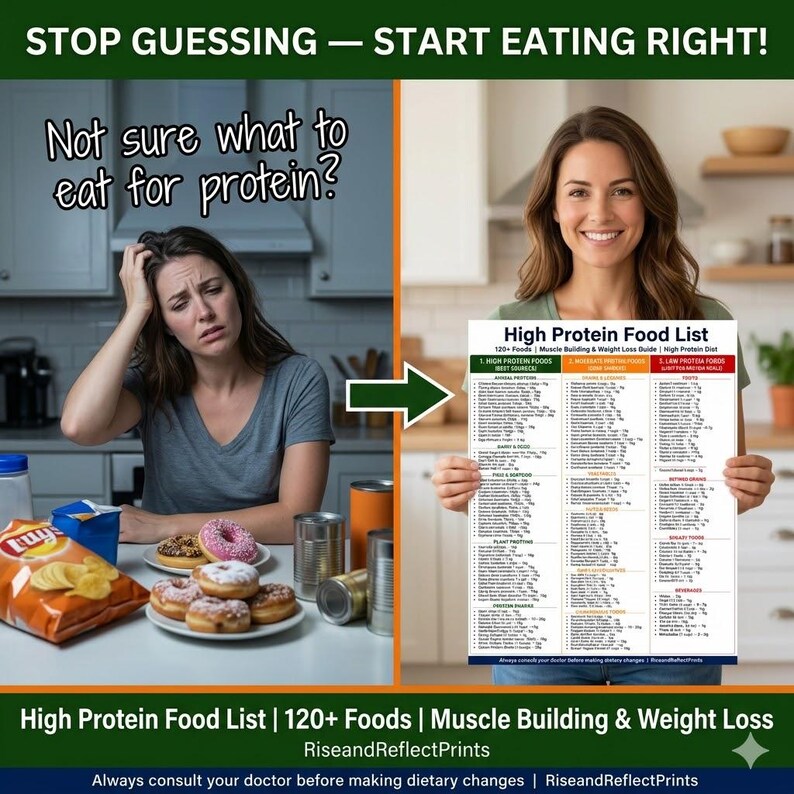 High Protein Food List Chart | 120+ Foods for Muscle Building & Weight ...