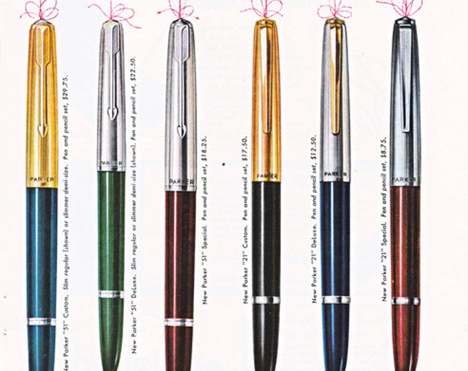 Vintage Pen Ad for New Parker Pens and Pencils, From 1952. - Etsy