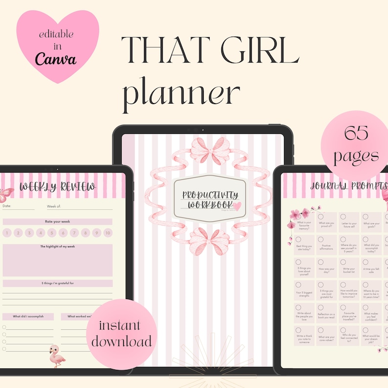 That Girl Pink Planner | Goals, Self-care, Budget, Fitness ...