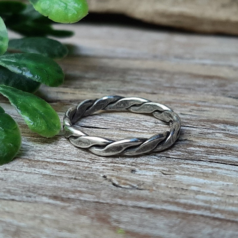 Silver Braided Ring - Etsy
