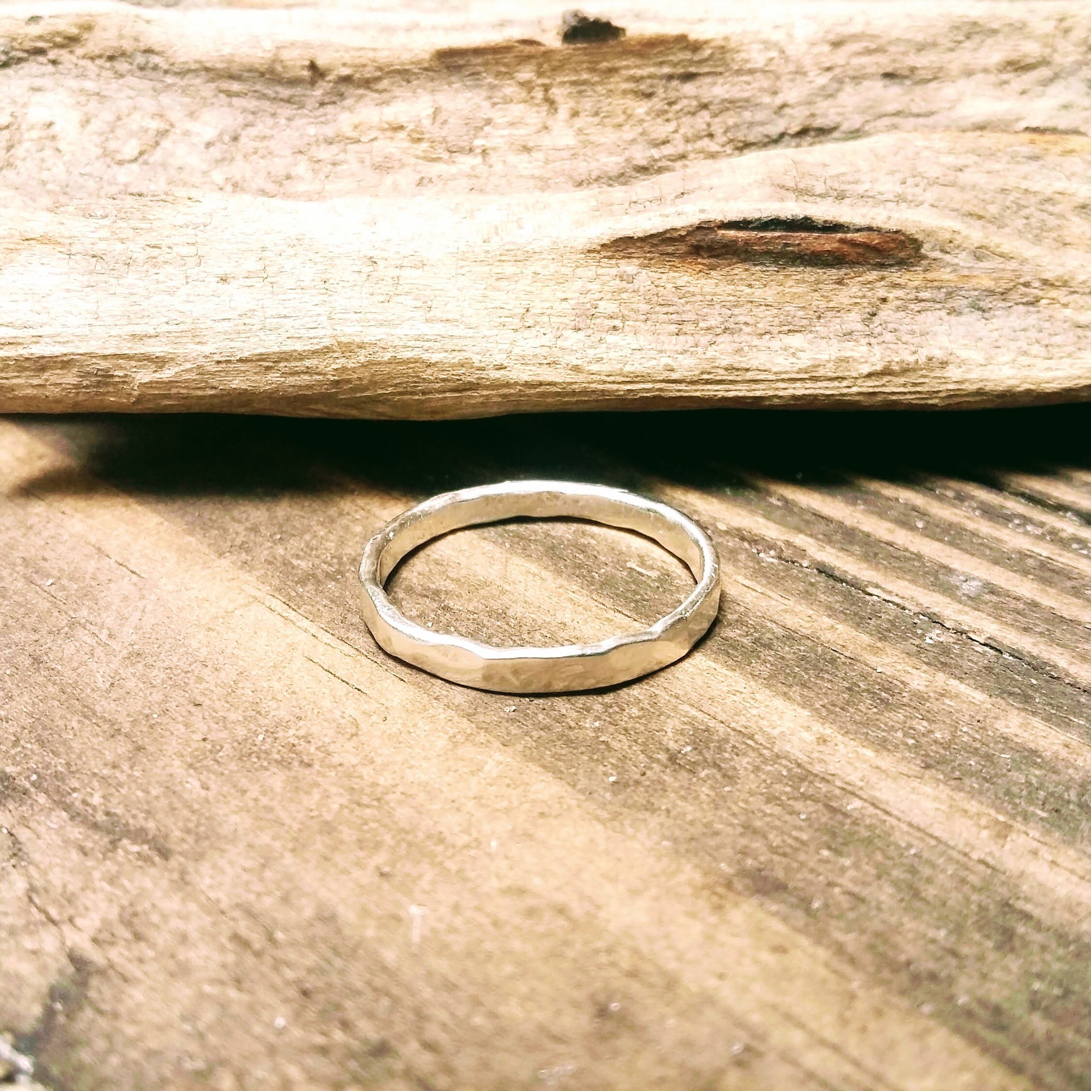 Hammered Silver Pinky Ring | Etsy