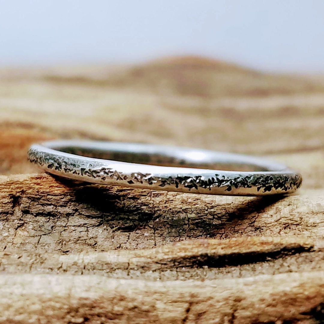 Textured Silver Stackable Ring - Etsy