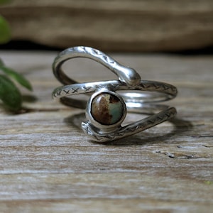 Turquoise Snake Ring, Silver Snake Ring, Silver Serpent Ring, Turquoise ...