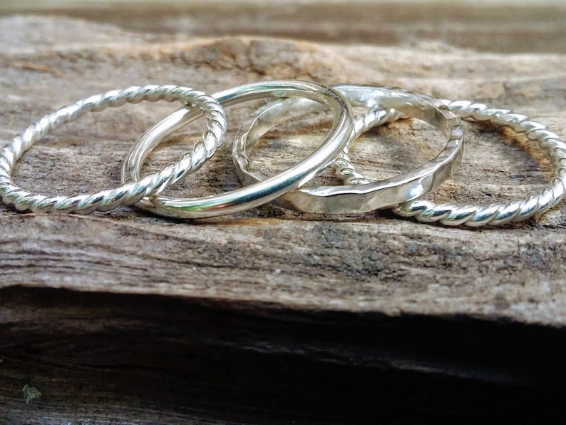 Silver Stackable Rings Argentium Silver Rings - Etsy