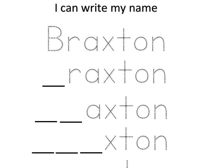 Custom Children's Name Tracing Sheet - Etsy