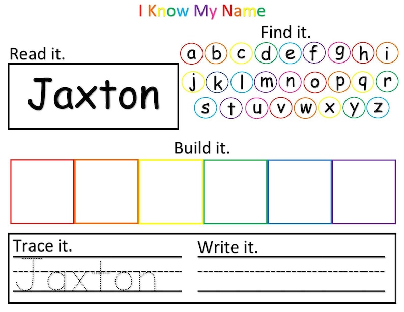 Name Mat- I Know My Name, Read It, Find It, Build It, Trace It, Write ...