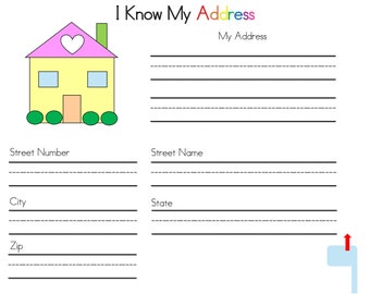 I Know My Address Kids Printable Life Skills Letter Address Worksheet ...