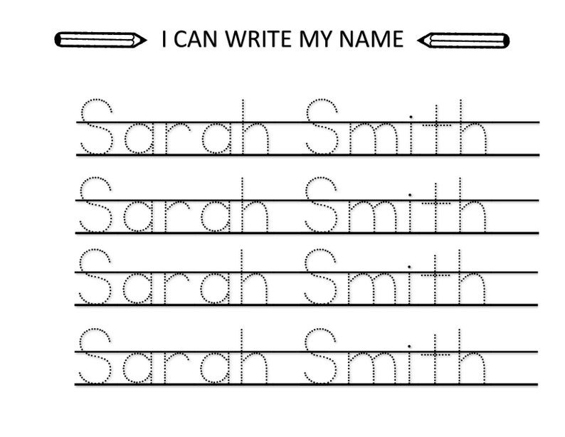 Personalized First and Last Name Tracing Worksheet - Etsy