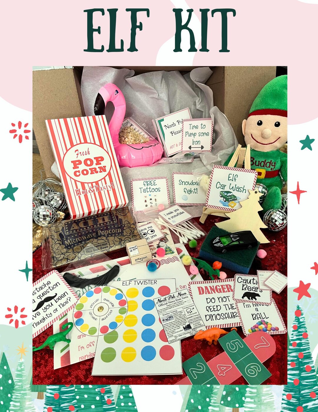 24 Day Elf Kit, Christmas Elves, Christmas Elf Activities Kit, Elf ...