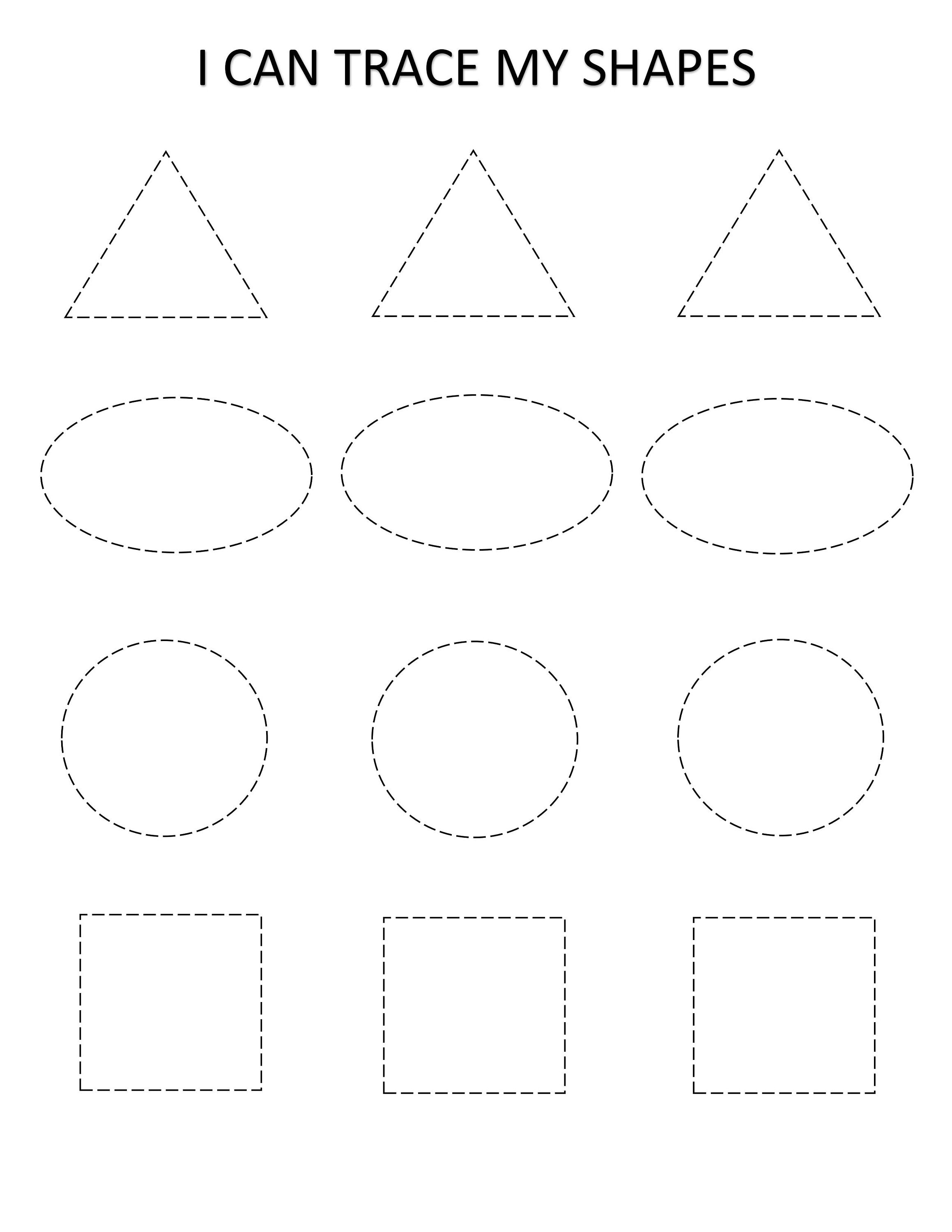 Shape Tracing Worksheets - Etsy