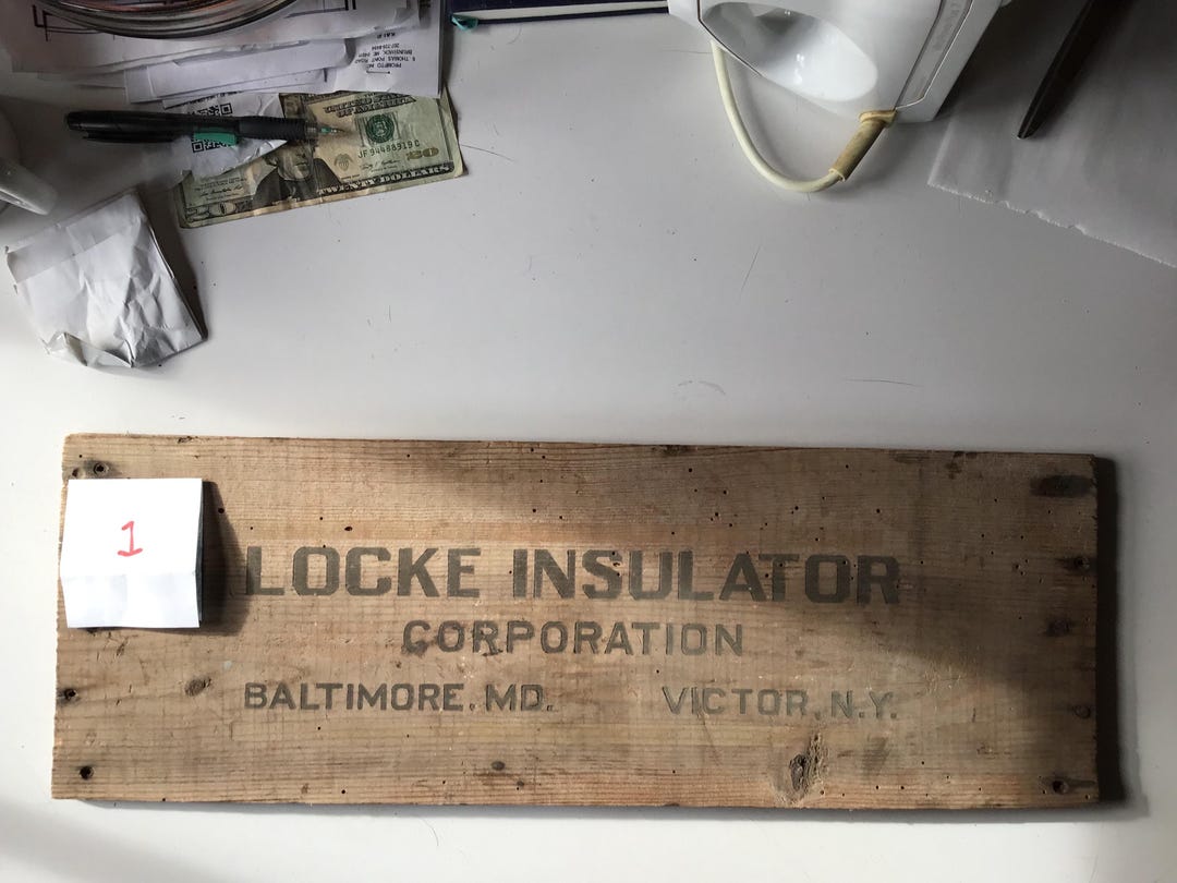 Painted Crate Panel Fred Locke Insulator Company - Etsy