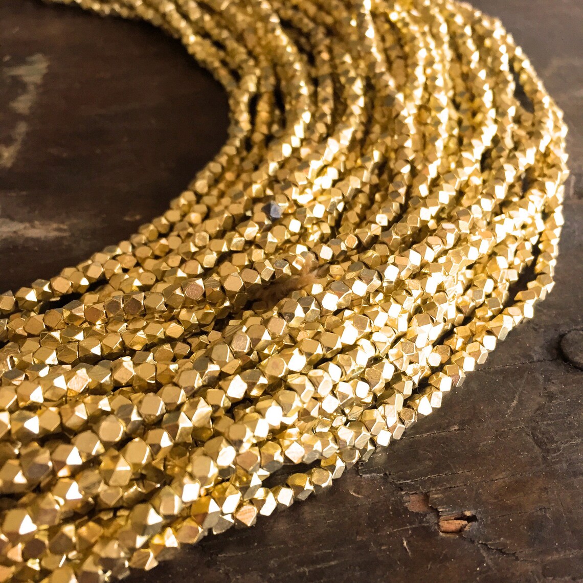 Luxor Bright Gold Small Cornerless Cube Beads 24 Stand - Etsy