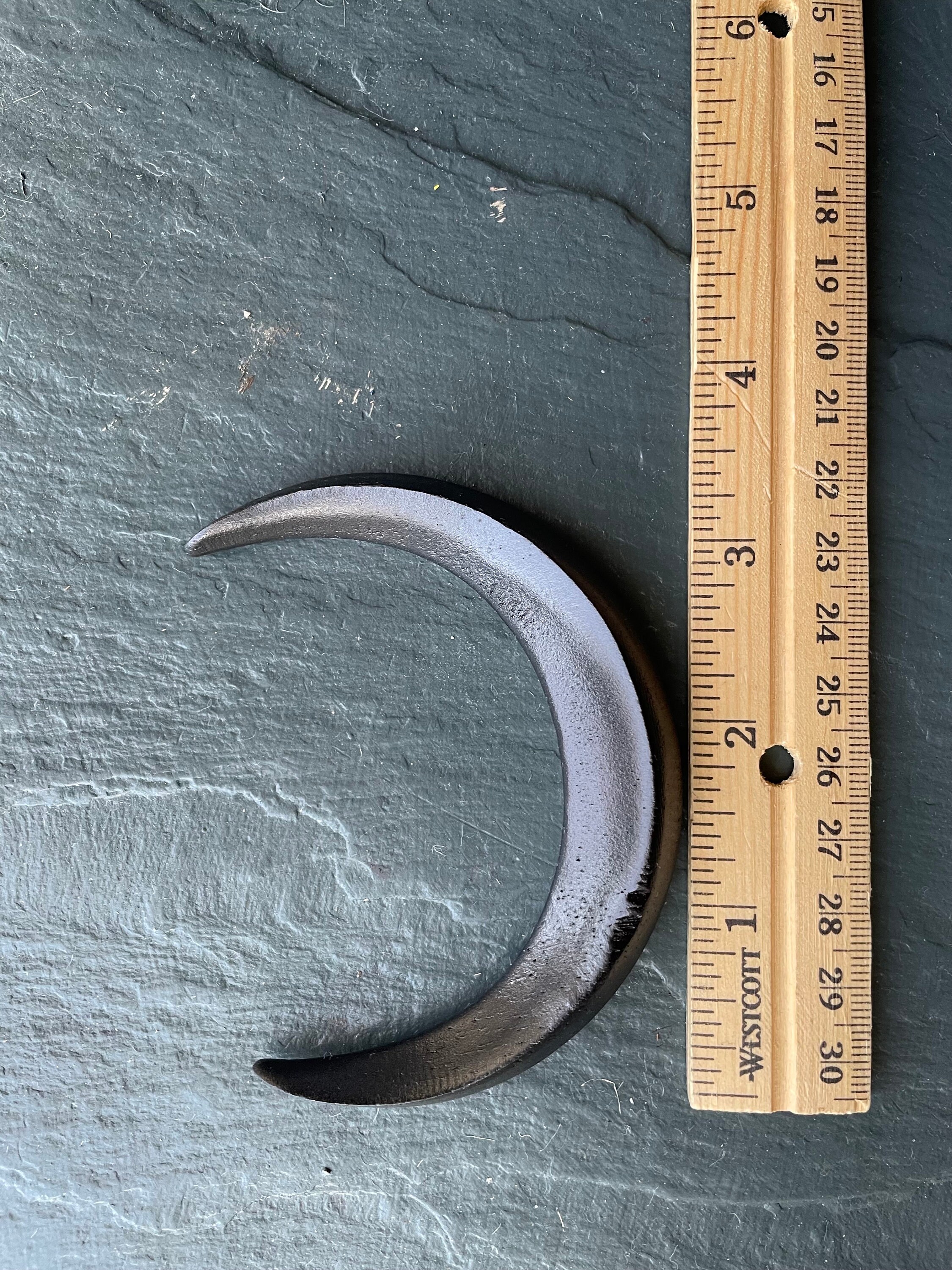 Crescent Moon in Black - 3" Solid Wood - Gorgeous Shawl Pin Fork Hair ...