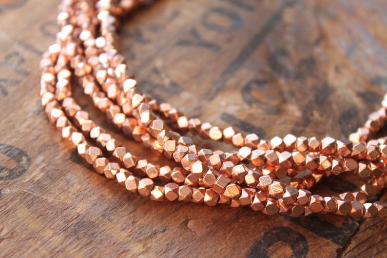 Montevideo Bright Copper Small Cornerless Cube Beads (24" Stand ...