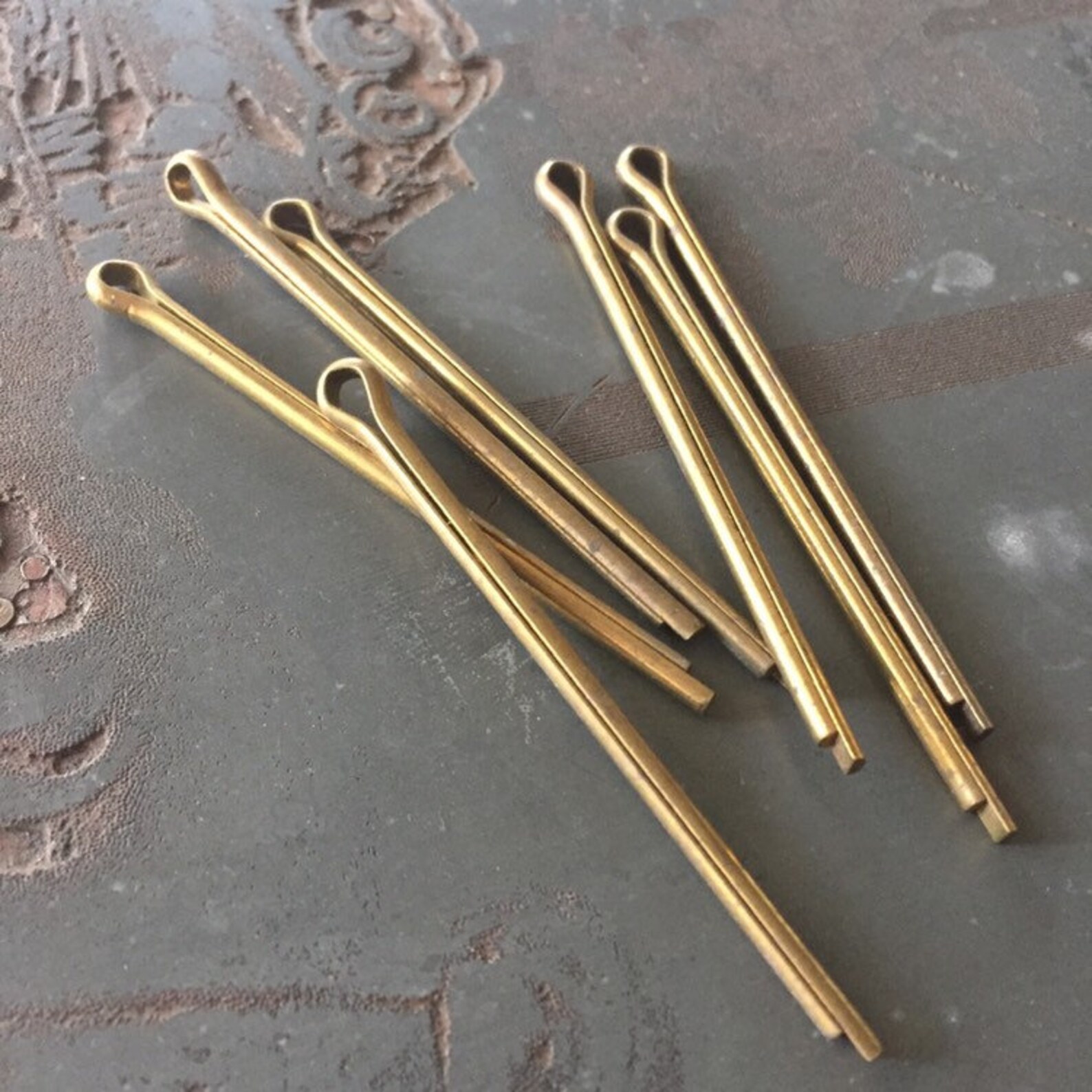 Vintage Cotter Pins 3 in 74mm Antique Raw Brass Machinery - Etsy