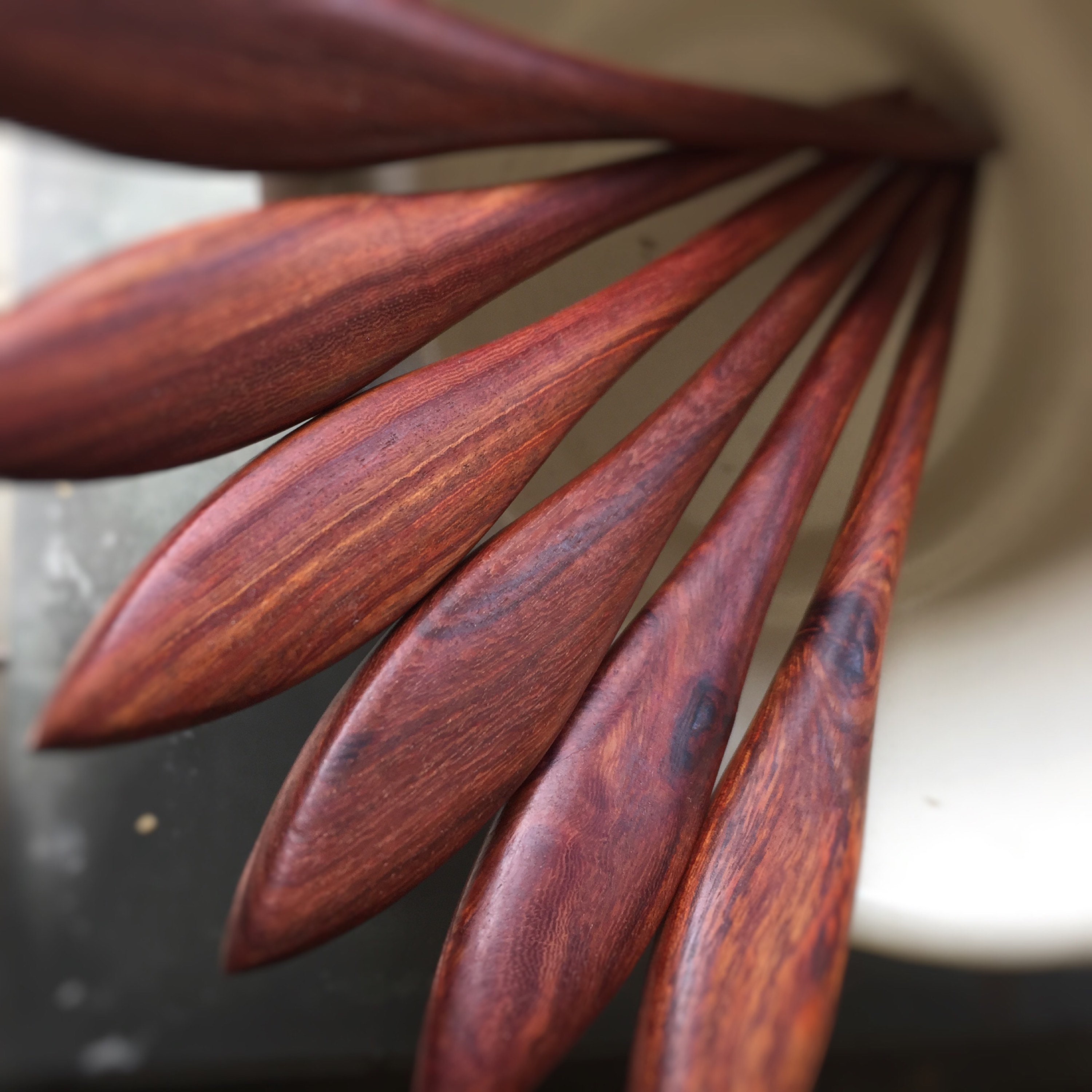 Lotus Petal Red Wooden Hair Stick With No Hole 7 Solid - Etsy