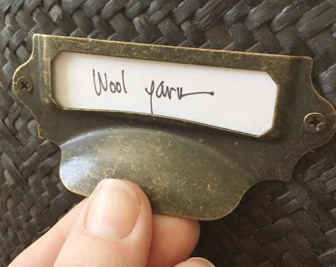 Library Label Drawer Pulls - Medium Antique Bronze Handles - 90mm by ...