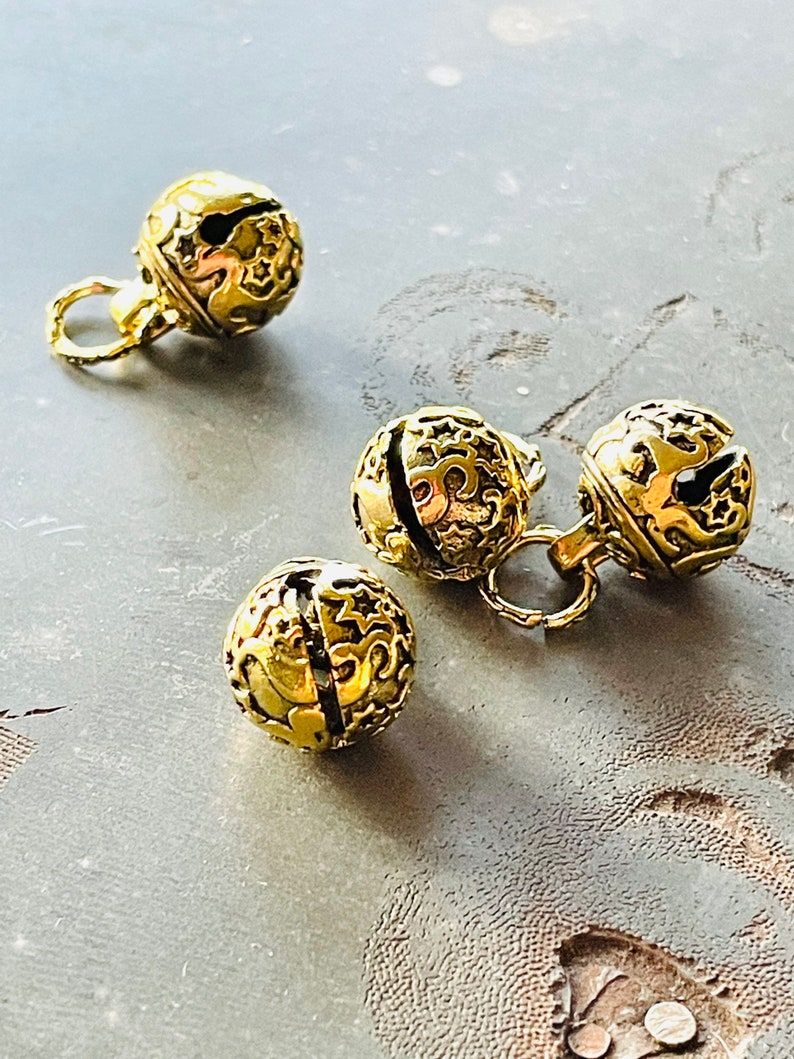 Starry Night Bell - 12mm Engraved Gold Jingle Bell - Loud and Clear - Etsy