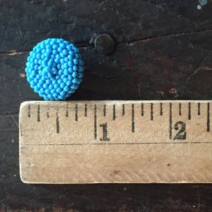 Nepal Beaded Turquoise Blue Button about 7/8 Exotic and Totally ...