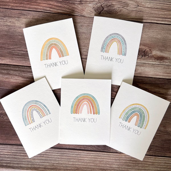 Rainbow Thank You - Etsy