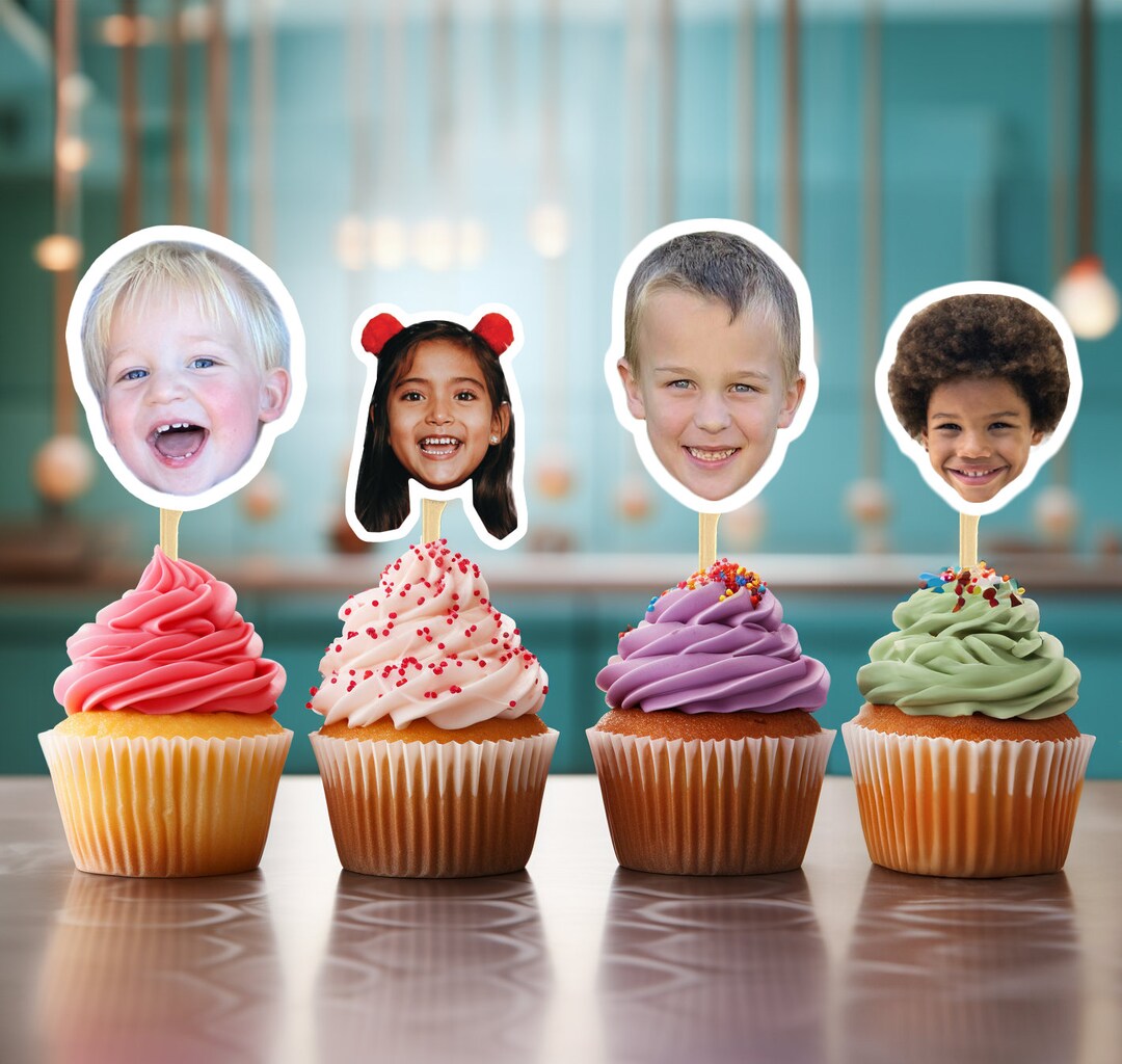 Custom Photo Cupcake Topper | Custome Face Cake Toppers | Face on a ...