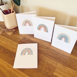 Boho Rainbow Blank Note Card Set | Blank Notecard Stationery ...