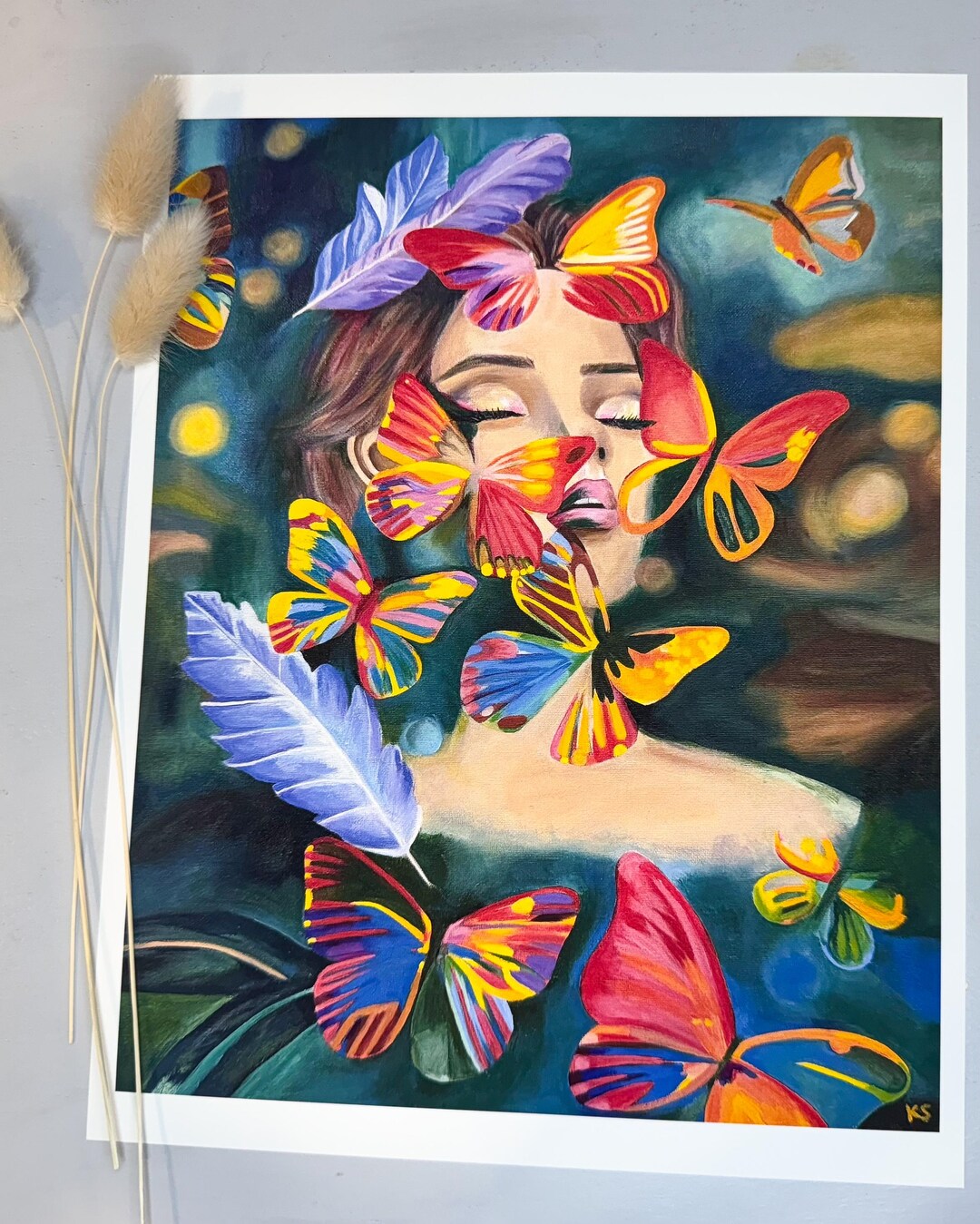 Tranquil Flutter Print | Fine Art | Woman Butterfly - Etsy